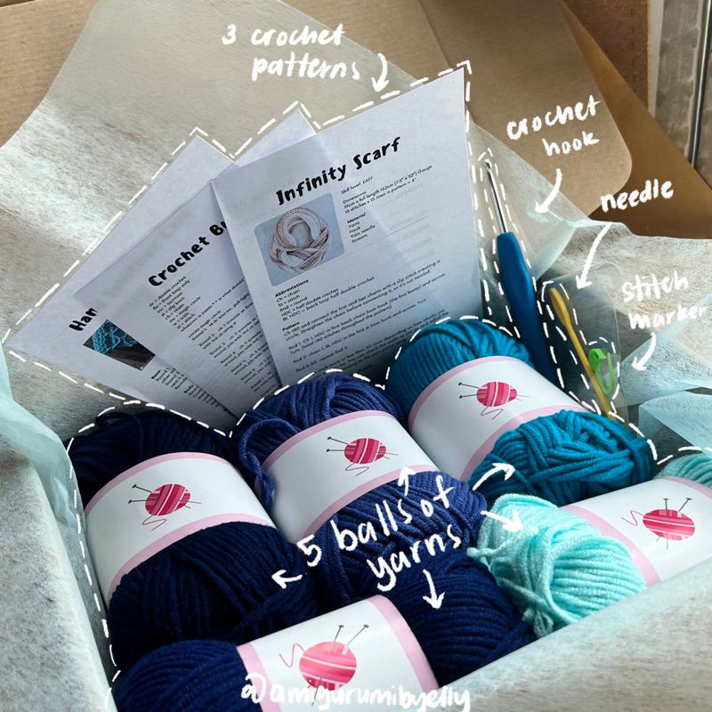 Crochet Kit! (Full Set for Beginners) Gift Set | Shopee Malaysia