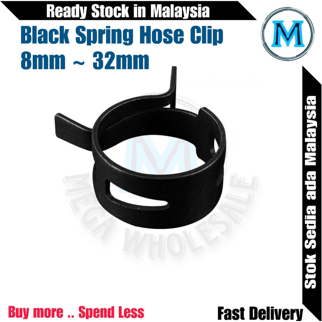Black Spring Hose Clip Band Size: 8mm ~ 35mm, Type Hose Tube Tubing ...
