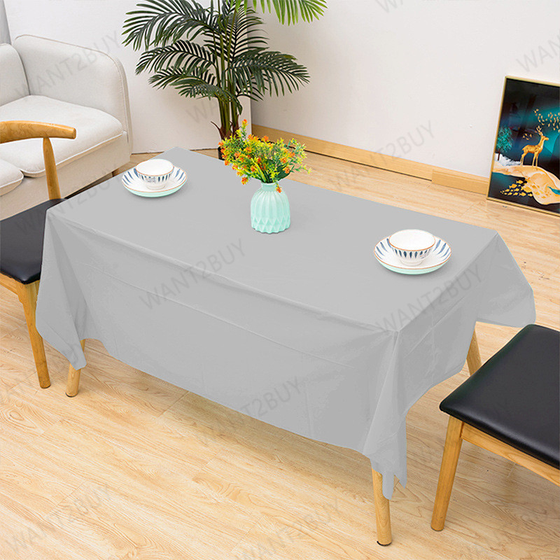 🇲🇾 🏆 137cm x 183cm Table Cloth Cover Birthday Party Plastic Pure Cover ...