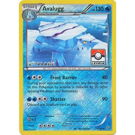 Avalugg 31/106 - 2nd Place League Promo - Pokémon Card TCG Official (NM ...