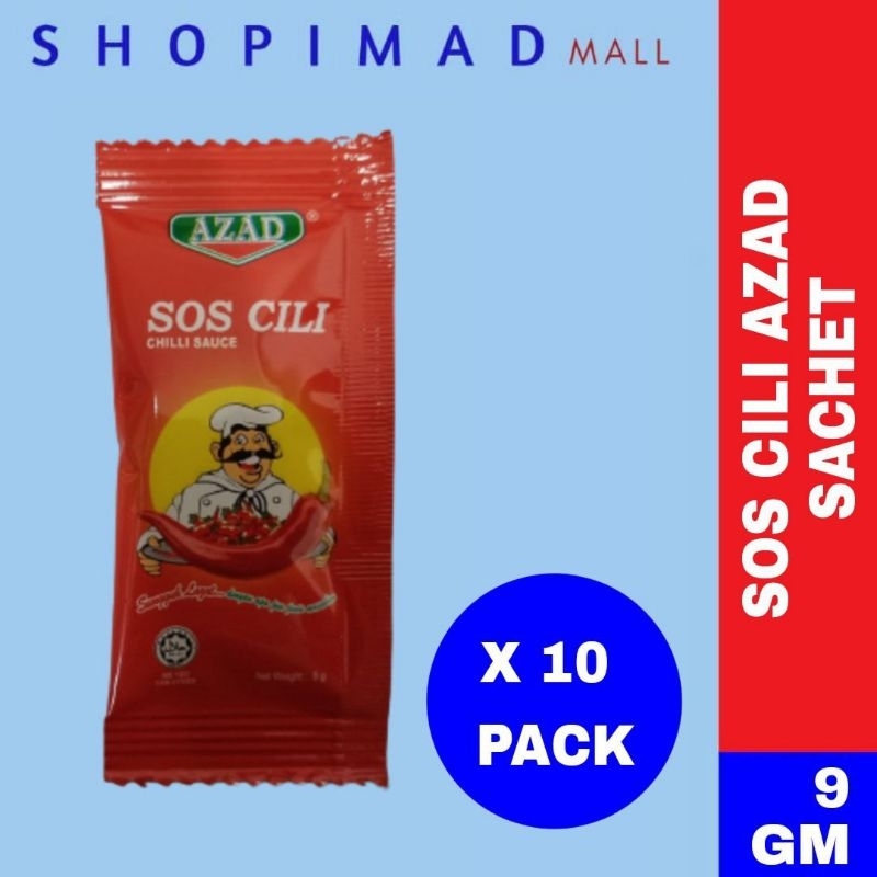 [9GMX10PACK] SOS CILI AZAD | CHILLI SAUCE SACHET TRAVEL PACK | Shopee ...