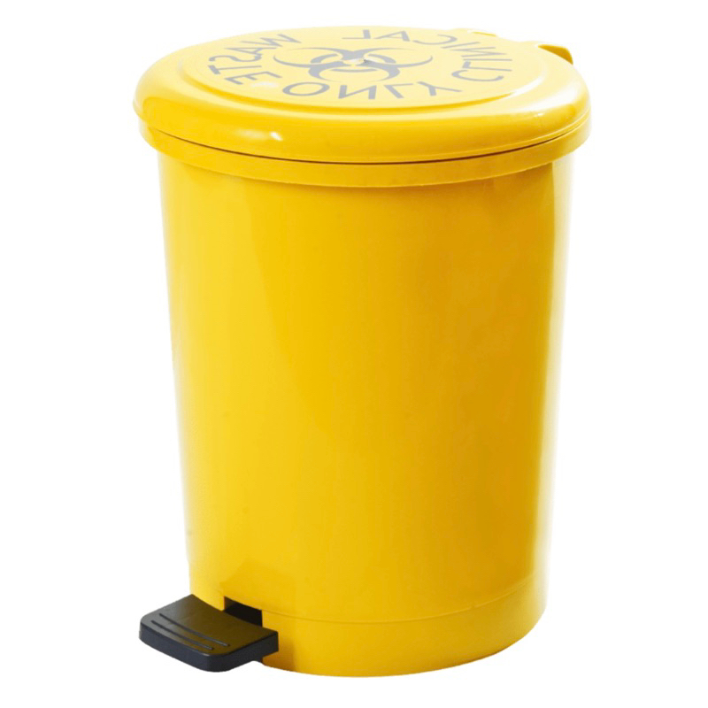 10L/12L/18L Clinical Waste Bin With Step Pedal / Yellow Dustbin / Tong Sampah Klinik /Anti ...