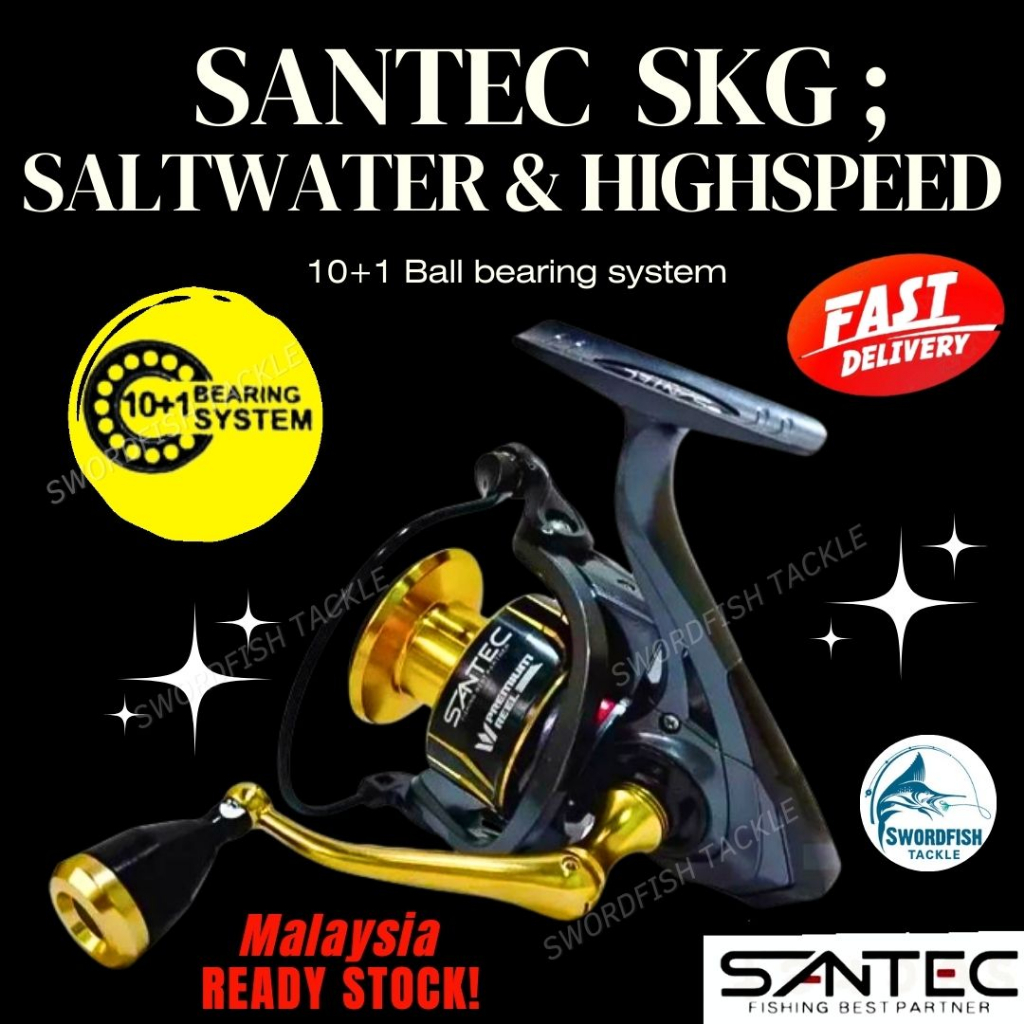🔥🔥🔥(PANAS TERBARU) SANTEC SKG SW SALTWATER DAN HIGHSPEED SPINNING REEL ...