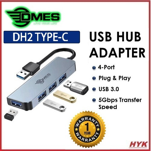 DMES DH2 4-in-1 USB HUB Multi Function Adapter with Expansion Port - USB 3.0 x4 | Shopee Malaysia