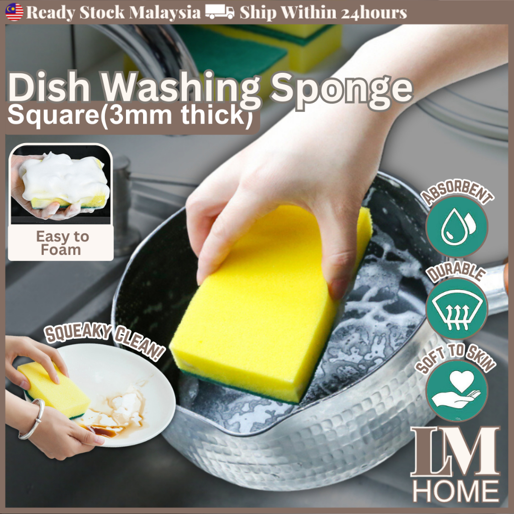 1PCS Sponge Dish Pot Wash Cleaning Span Basuh Cuci Pinggan Mangkuk ...