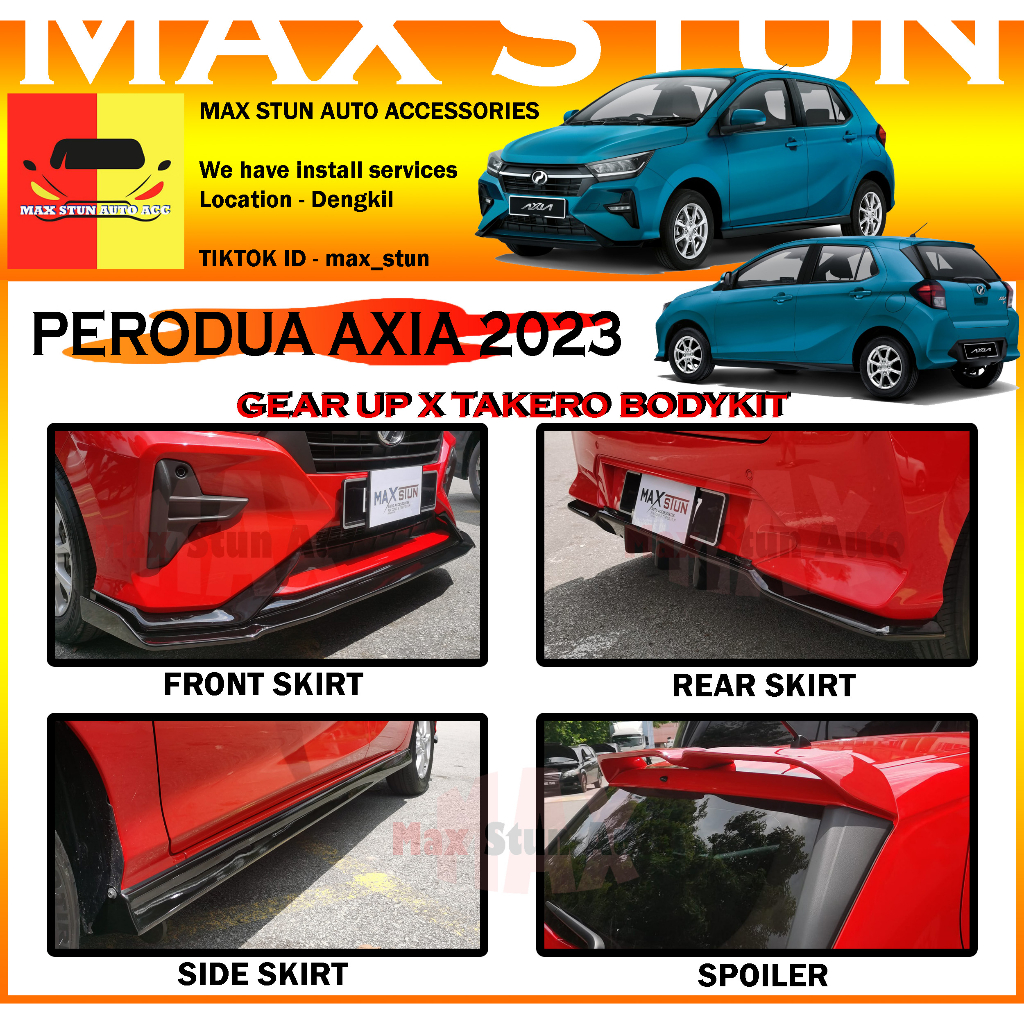 PERODUA AXIA 2023 FULLSET BODYKIT GEAR UP TAKERO MK7 OE LOOK BUMPER ...