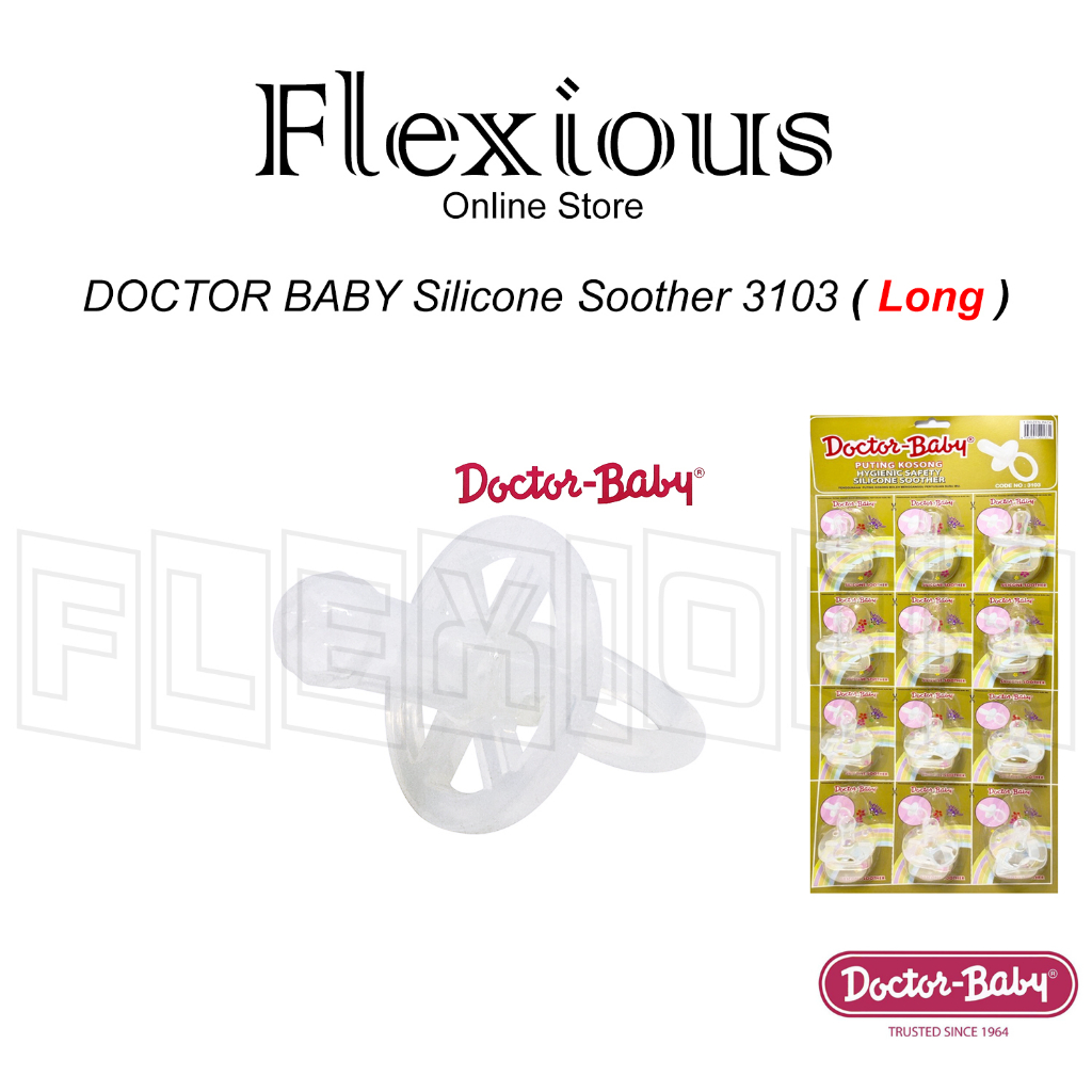 DOCTOR BABY Transparent Hygienic Silicone Pacifier Soother 3103 ( Long ...