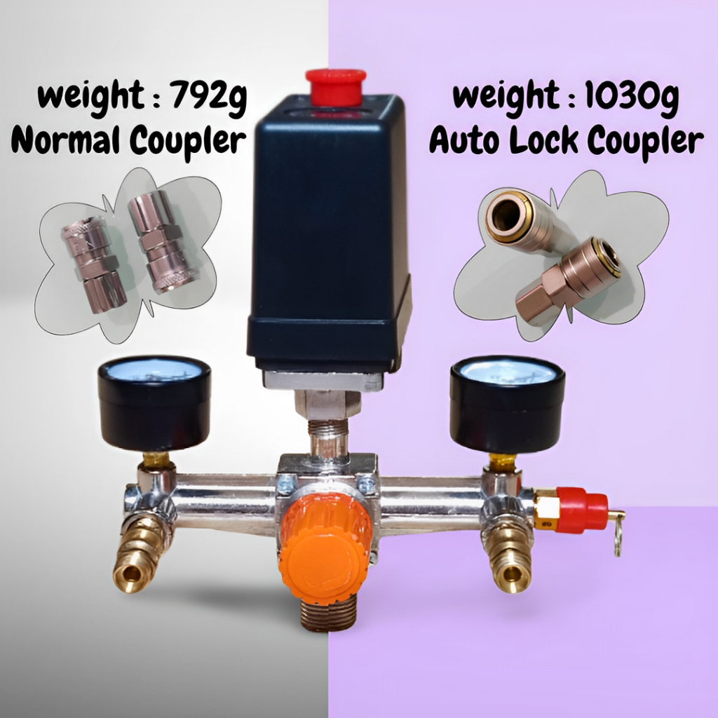 [READY STOCK]Air Compressor Pressure Switch Control Valve Manifold ...