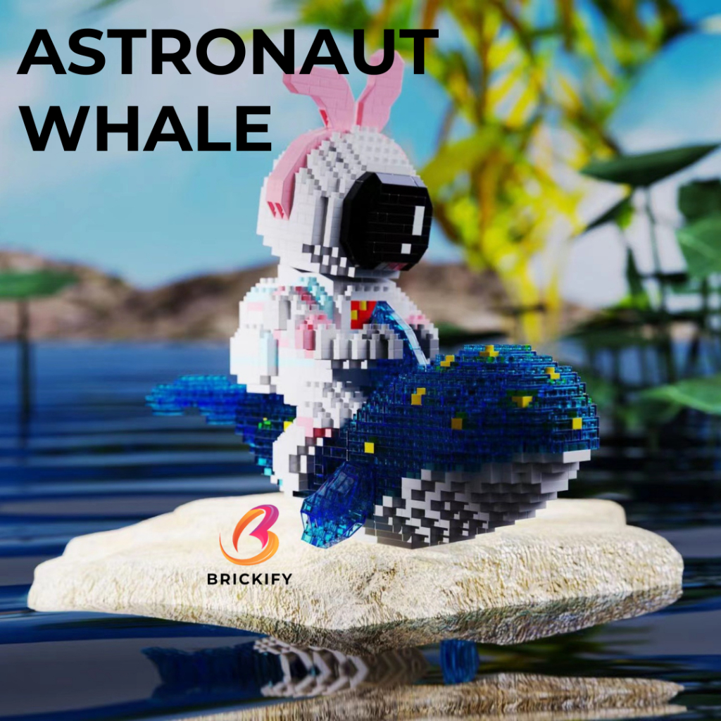 Astronaut Whale with LED Building Block Gift Decoration Building Block ...