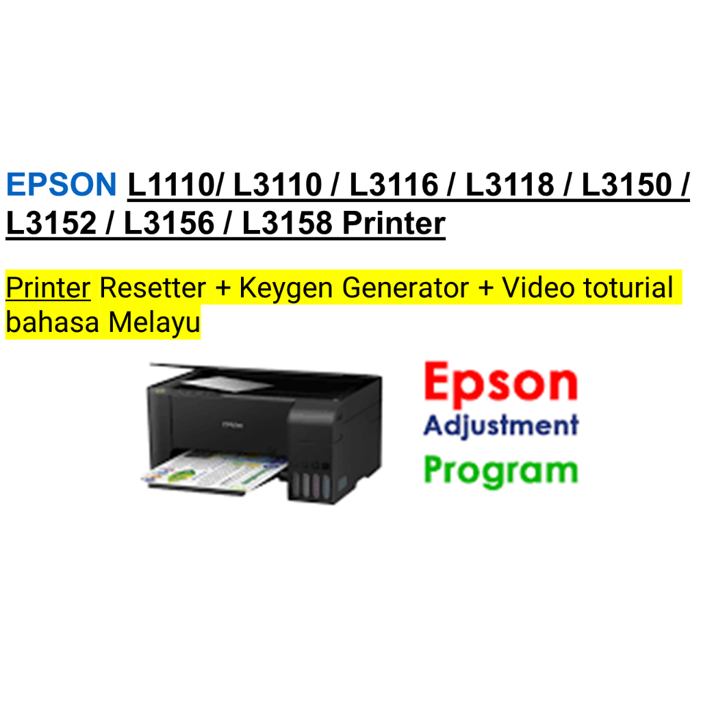 EPSON L1110/ L3110 / L3116 / L3118 / L3150 / L3152 / L3156 / L3158 ...