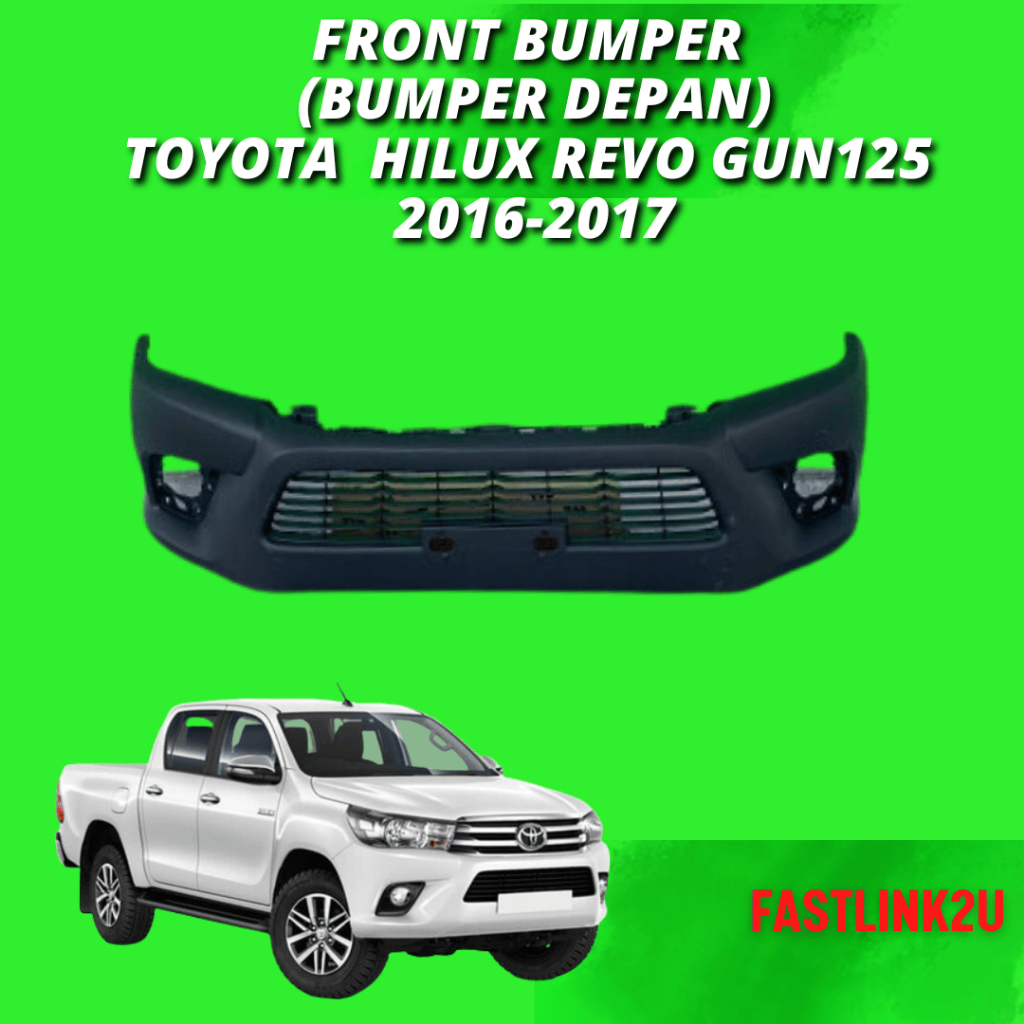Toyota Hilux Revo Gun125 ( 2016 ) Front Bumper Material PP New High Quality | Shopee Malaysia