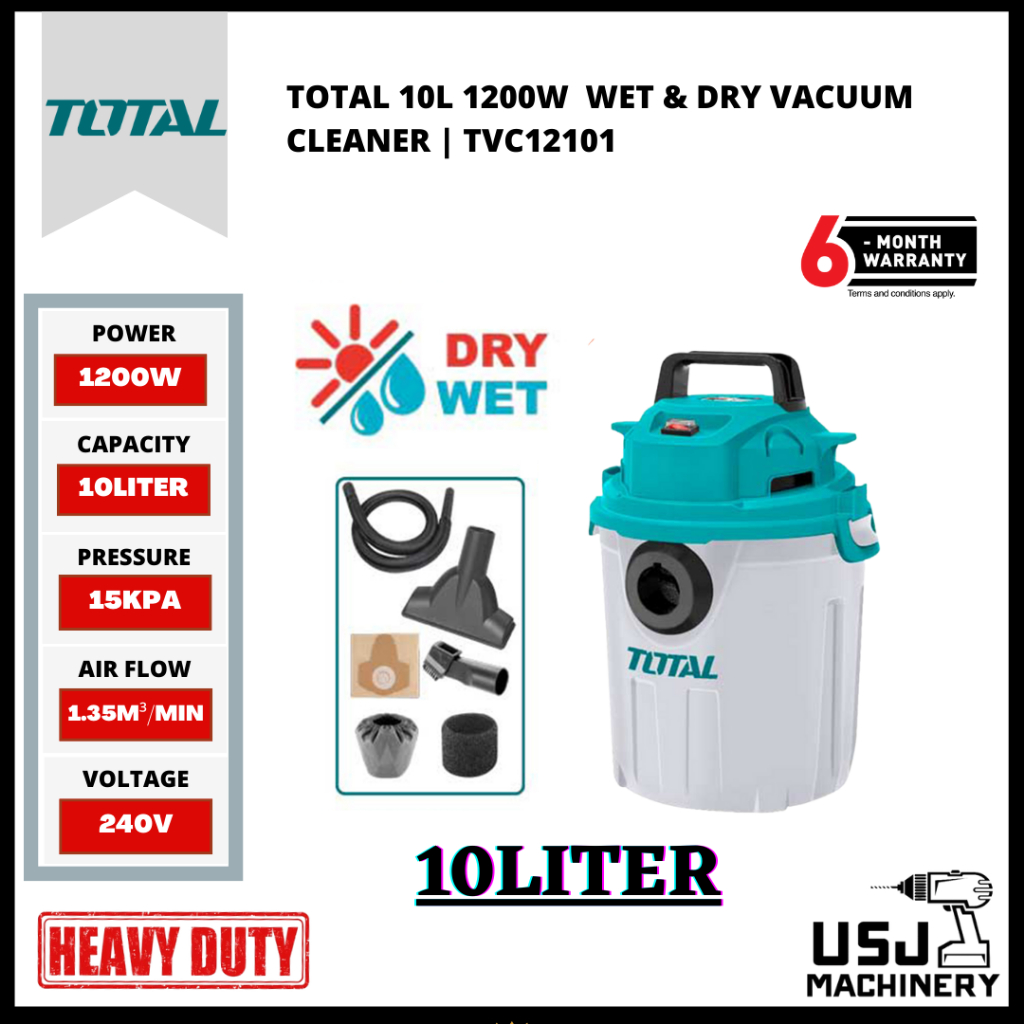 TOTAL 10Liter 1200W Wet & Dry Vacuum Cleaner TVC10101 - Original TOTAL ...