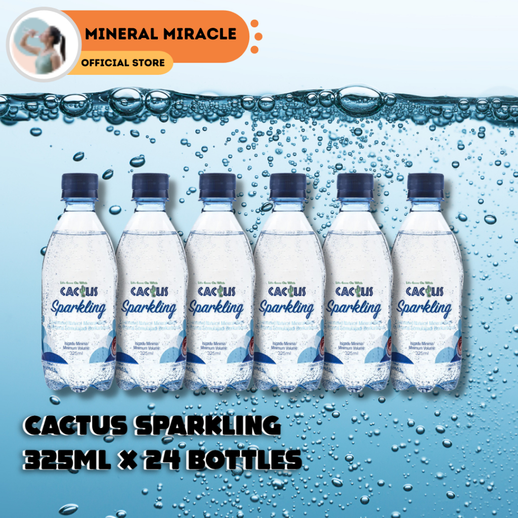 CACTUS Sparkling Carbonated Natural Mineral Water (1 CARTON 325ml x 24 Bottles) | Shopee Malaysia