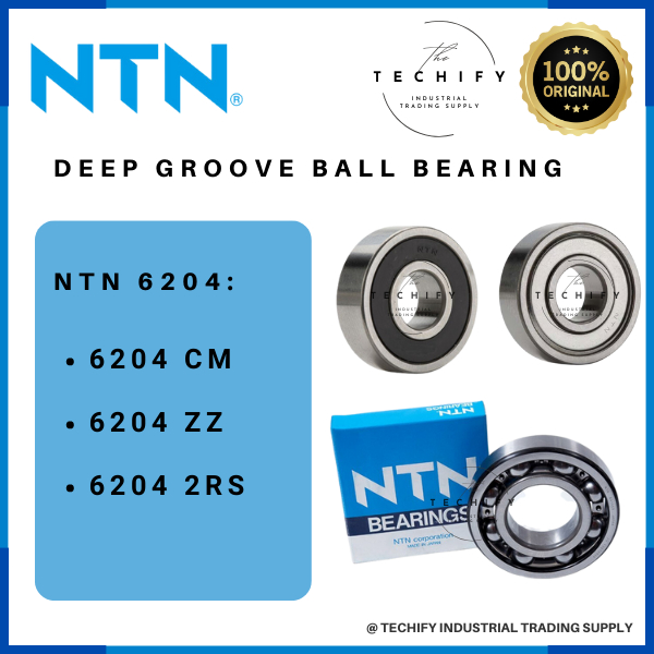 NTN 6204 OPEN / ZZ / 2RS DEEP GROOVE BALL BEARING 100% ORIGINAL MADE IN JAPAN / TAIWAN | Shopee ...