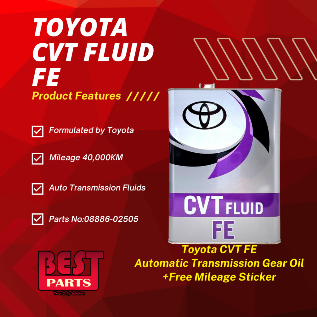 Toyota CVT FE ATF Oil Auto Transmission Fluids Gear Oil 4 Litre 08886 ...