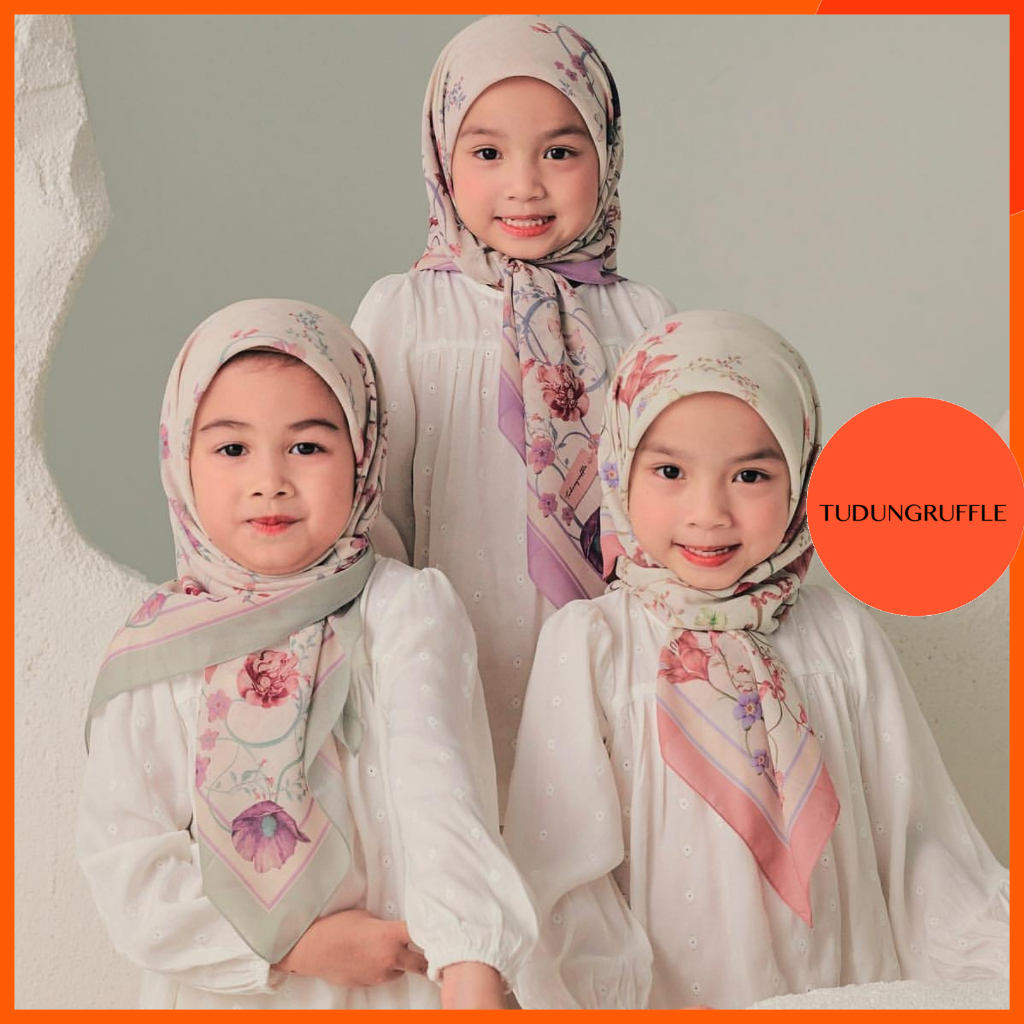 TUDUNG RUFFLE JANNAH MOM & KIDS PRINTED SCARVES (tudung kanak kanak ...