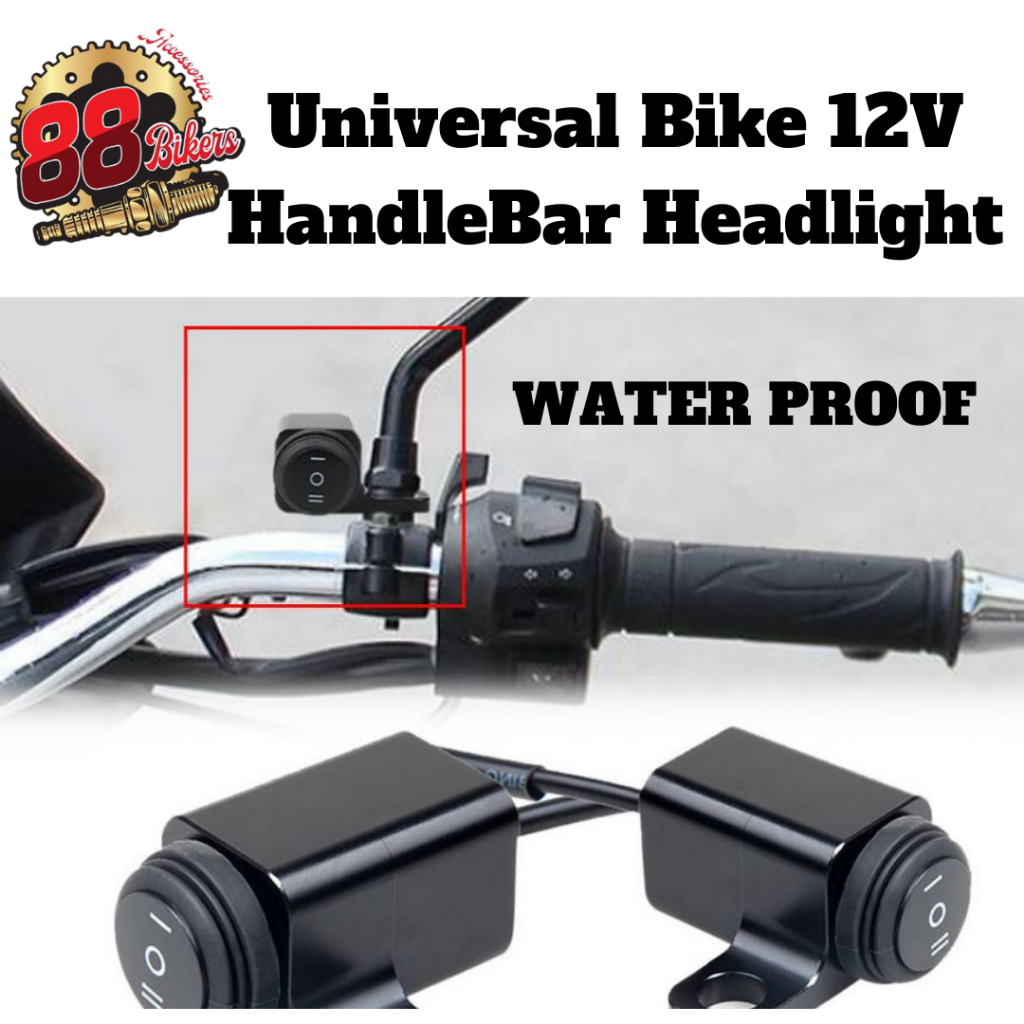 Handlebar Headlight Universal Motorcycle Aluminium Switch Three ...