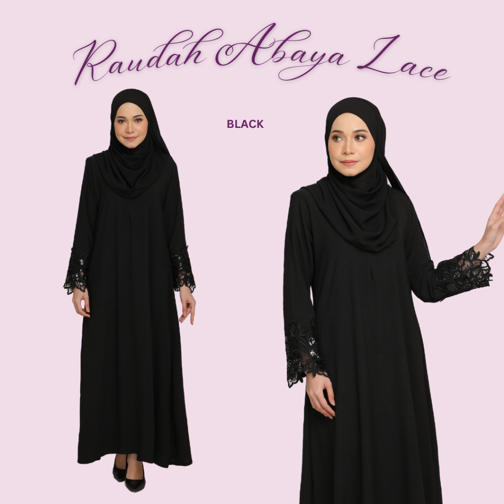 RAUDAH KAFTAN IRONLESS JUBAH SULAM LACE HAJI & UMRAH | Shopee Malaysia