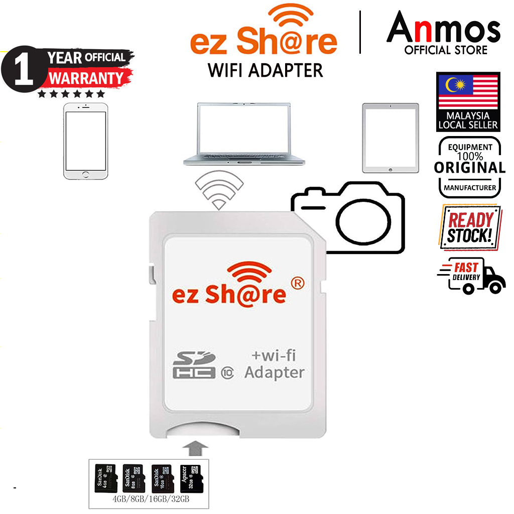 EZ share wifi adapter for micro SD SUITABLE ALL TYPE SD SLOT CAMERA | Shopee Malaysia