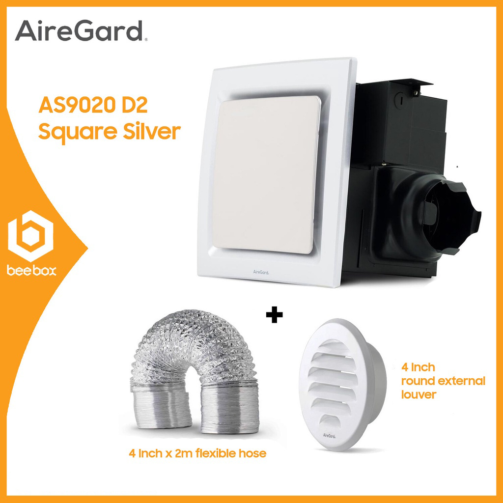 [COMBO SET] AireGard AS9020 D2 Air Ventilation Exhaust Fan (Square ...