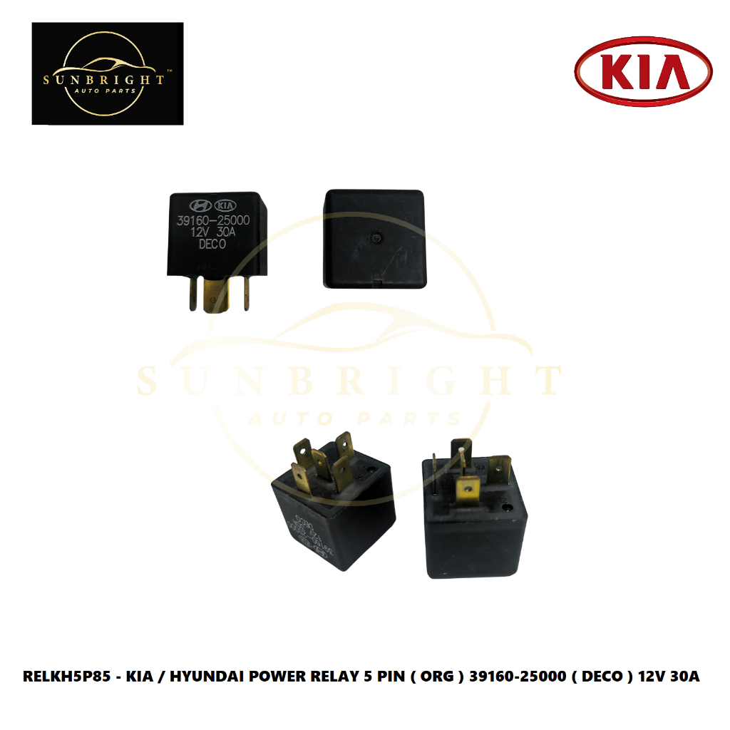 KIA / HYUNDAI POWER RELAY 5 PIN ( ORG ) 39160-25000 ( DECO ) 12V 30A ...