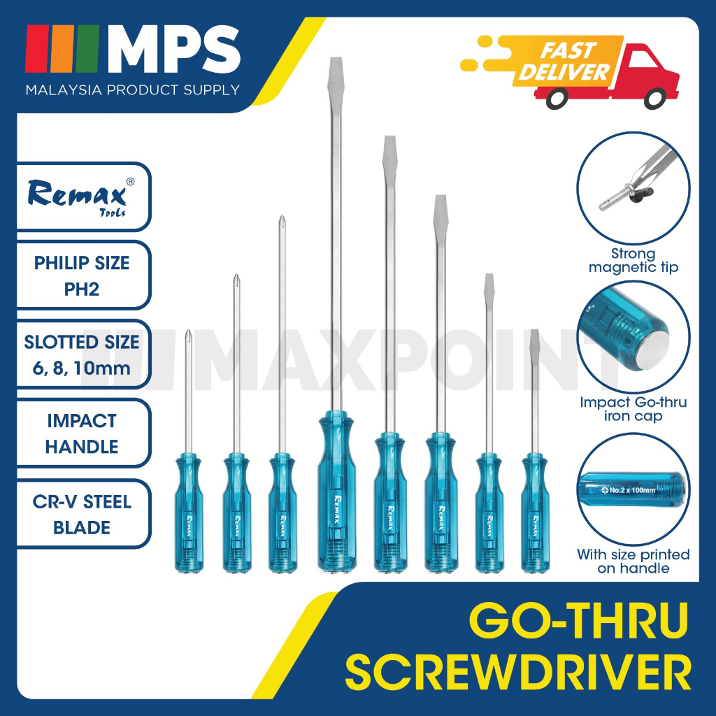 Remax Impact Screw Driver Go Thru Skru hammer screwdriver kepala besi ...