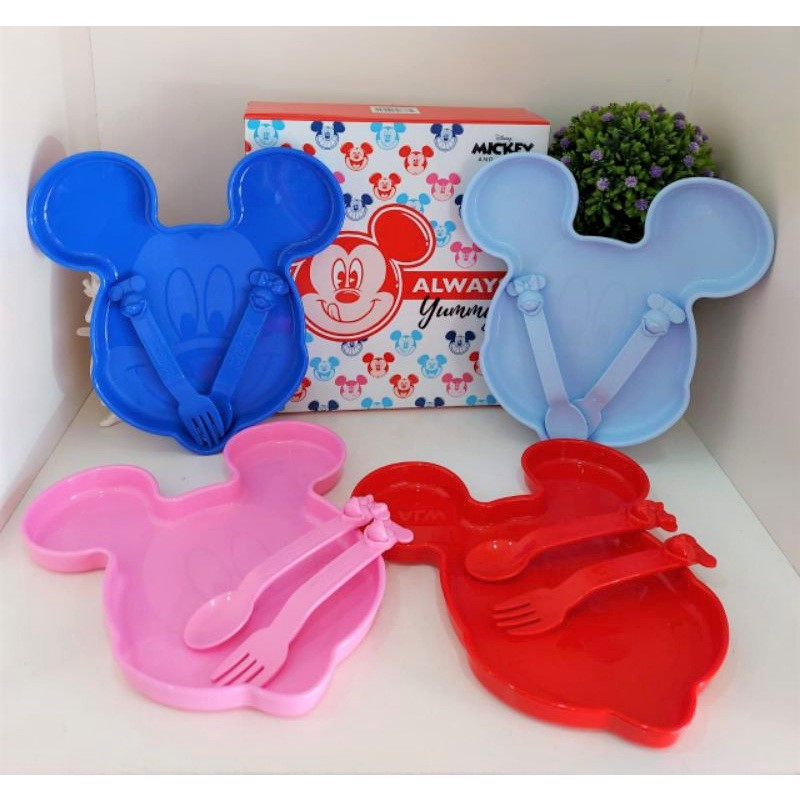 *2pcs/4pcs*Ready stock*Tupperware Mickey Plates 4pcs with gift box ...