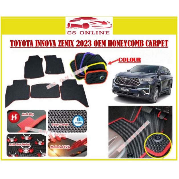 TOYOTA INNOVA ZENIX 2023 8 SEAT 3ROW OEM GSMAT CARPET CAR FLOOR MAT ...