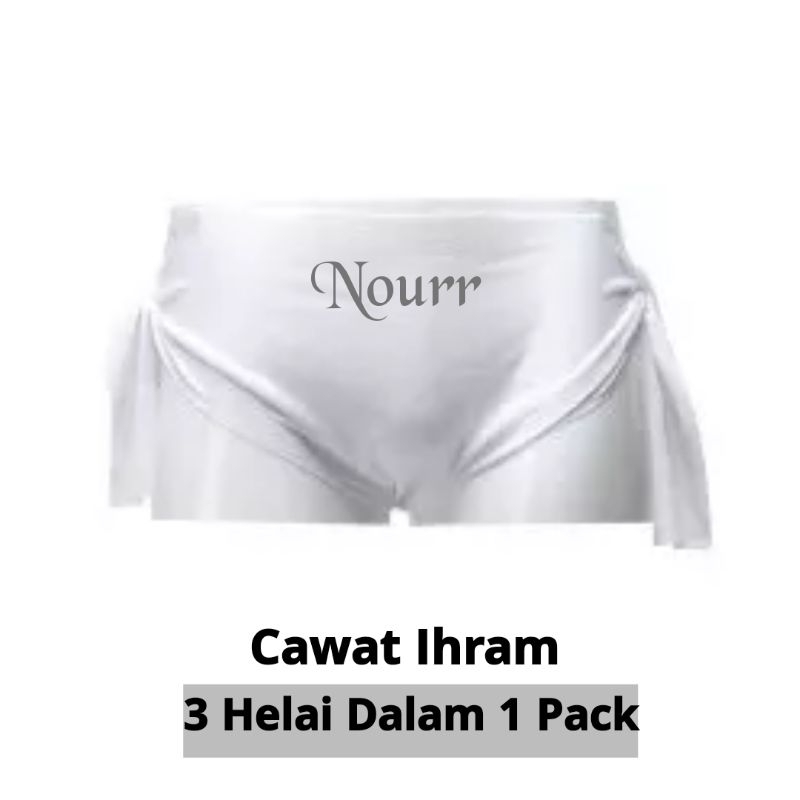 Cawat Ihram Tidak Berjahit Lelaki Hitam/Putih Umrah Haji 3pcs in 1 pack ...