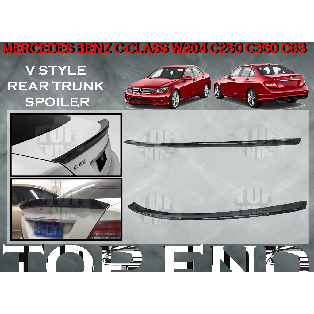 MERCEDES BENZ C-COUPE 2007-2013 W204 C250 C350 C63 V STYLE REAR TRUNK ...
