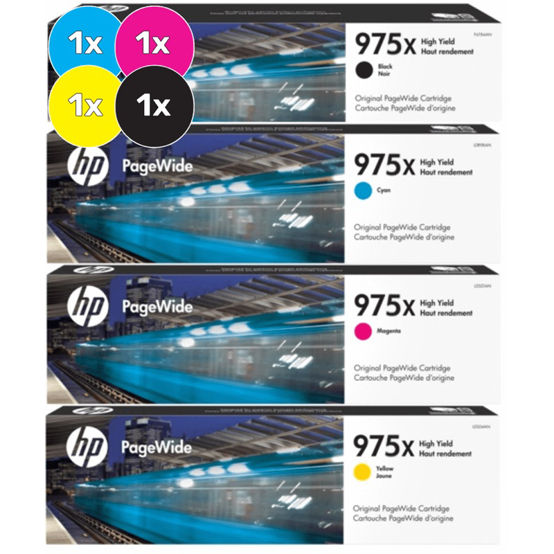 Hp Cartridge 975X (Genuine) 975A 975 High Yield Black LOS09AA , Cyan ...