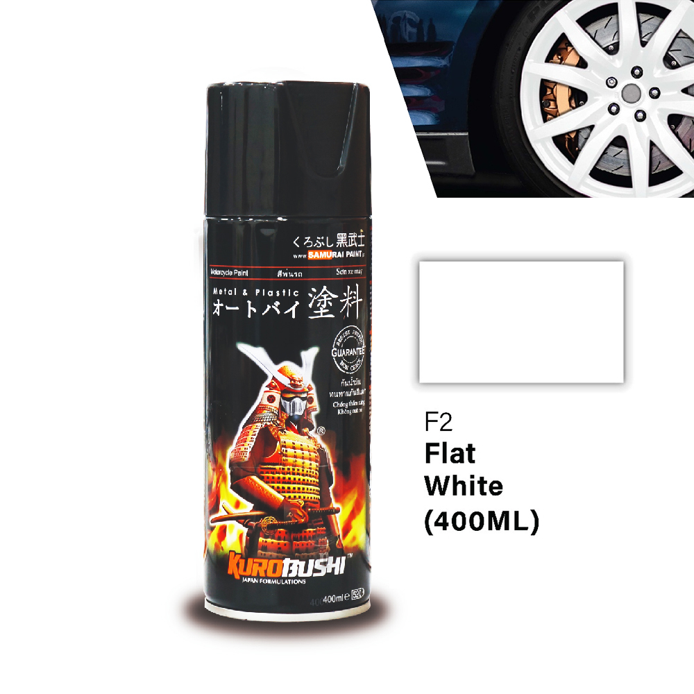 Samurai Spray Paint Warna Rata F2 Flat White - Matte White (400ml ...
