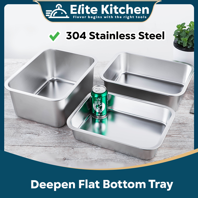 Elite Kitchen - SUS304 Thick Stainless Steel Tray Food Tray Buffet Tray ...