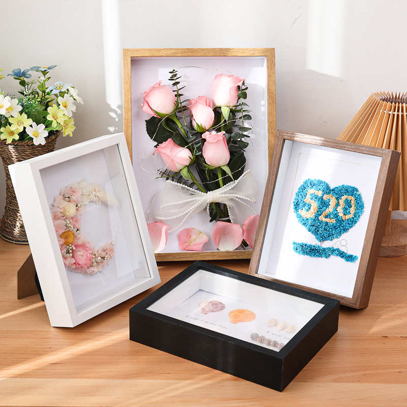 3d Hollow Frame Wood Flower Photo Frame Box Mas Kahwin Duit Hantaran