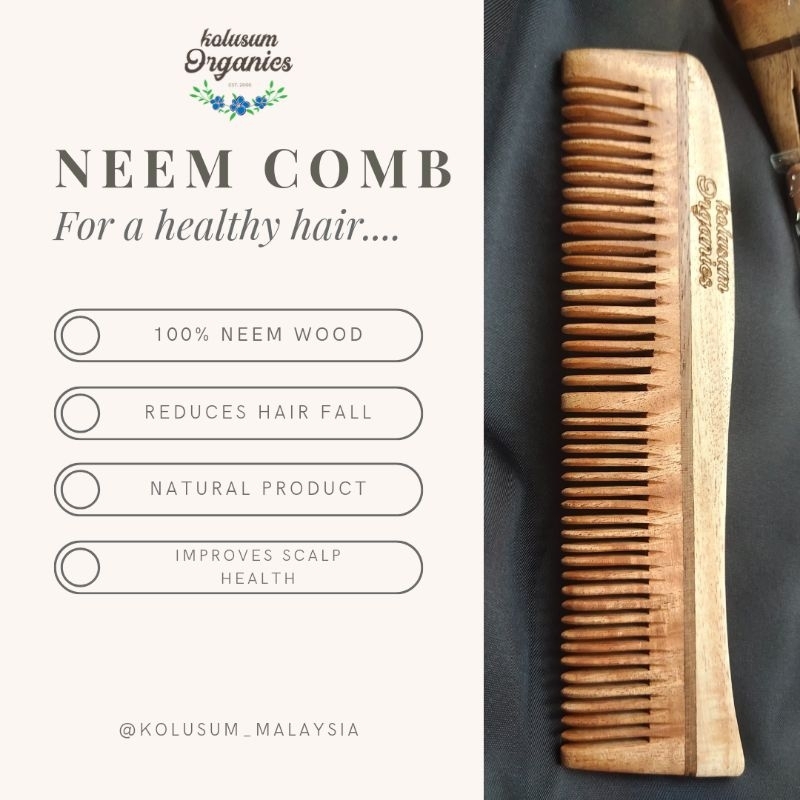 NEEM HAIR COMB FOR ANTI HAIRFALL | Shopee Malaysia