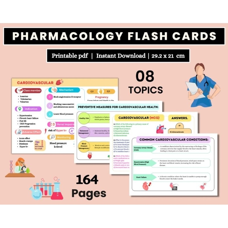 PHARMACOLOGY FLASH CARDS (164 page) | Shopee Malaysia
