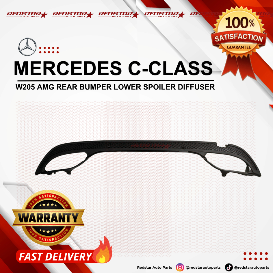 MERCEDES-BENZ C-CLASS W205 AMG REAR BUMPER DIFFUSER | Shopee Malaysia