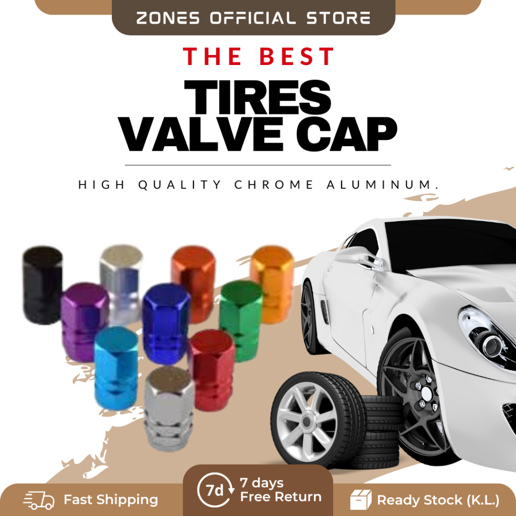 4 PC | Aluminum Alloy Tyre Valve Caps | Car Motor Basikal Wheel Tire ...