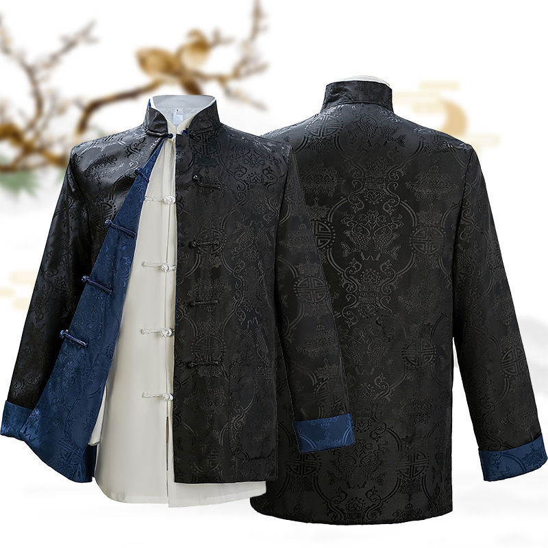 Men's Reversible Tang Suit Long Sleeve Loose Plus Size Chinese Style ...