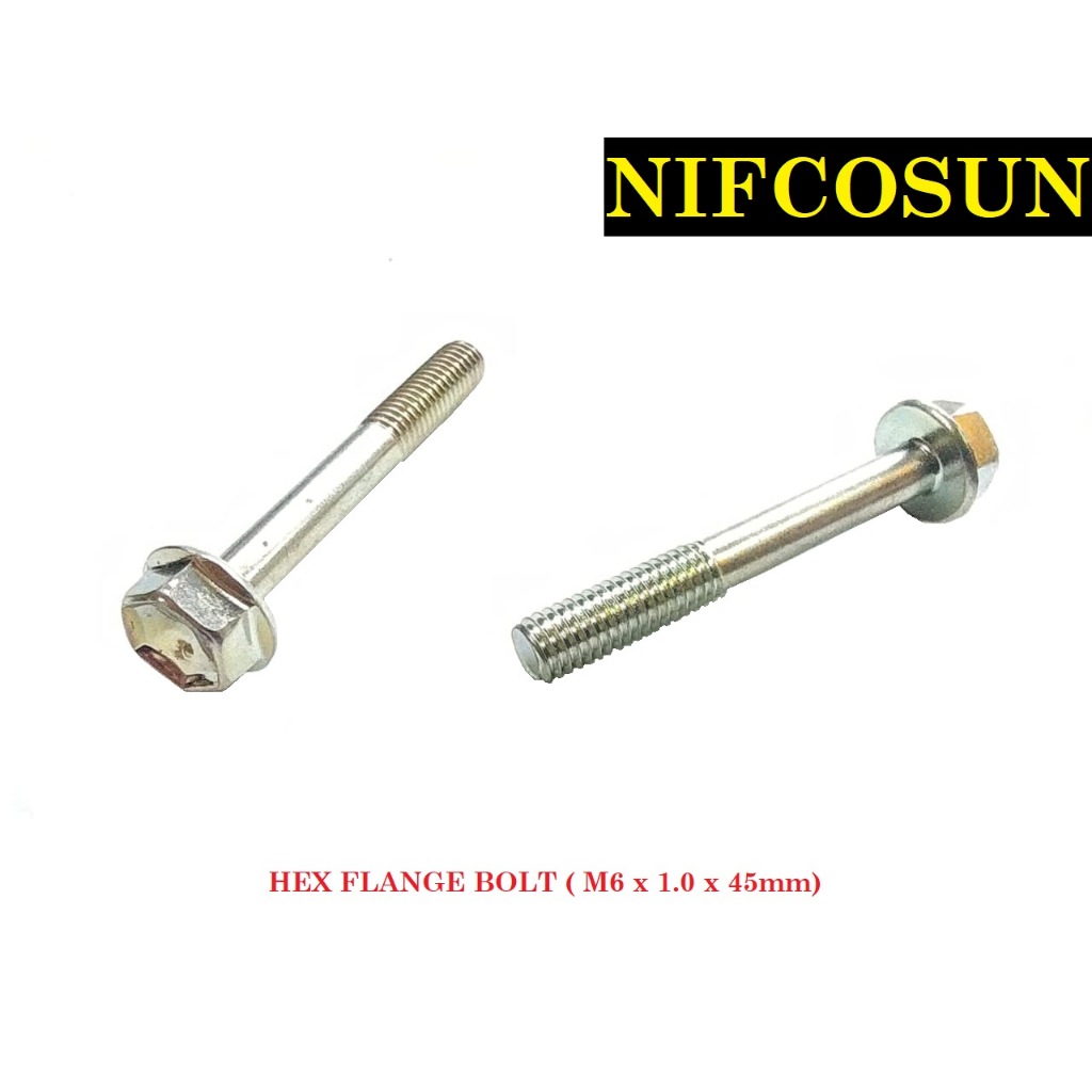 [READY STOCK] HEX FLANGE BOLT (M6 x 1.0 x 45mm) | Shopee Malaysia