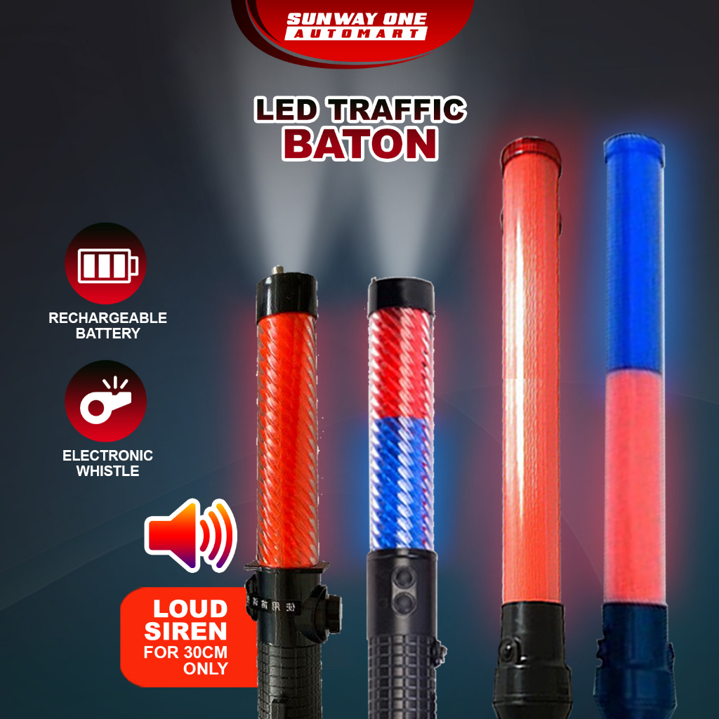 Traffic LED Baton Light Rechargeable Flashing Emergency Rescue f ...
