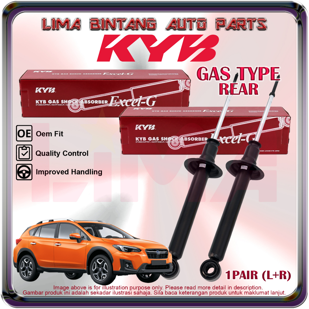 ( 1Pair ) Subaru XV GP Rear Shock Absorber Gas KAYABA KYB 2013-2017 ...