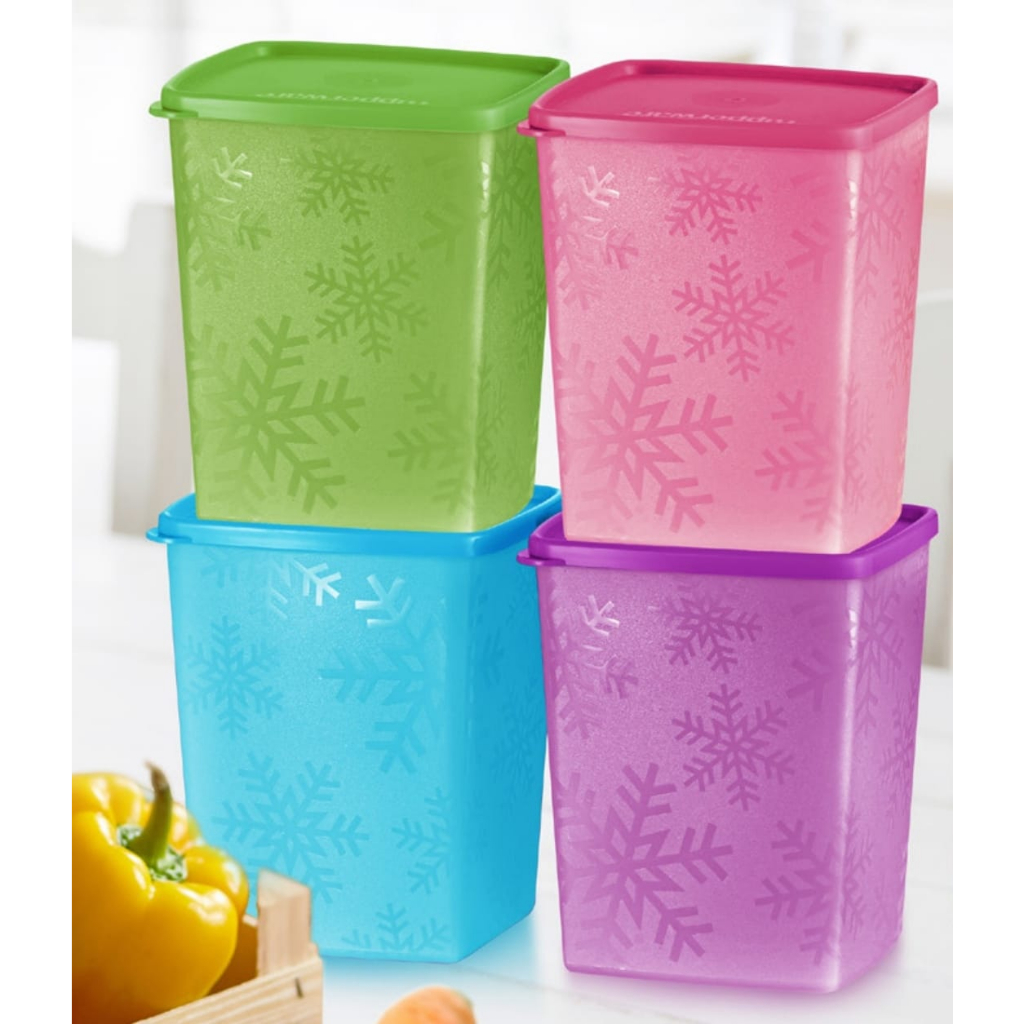 Tupperware Snowflakes Cool Square Round (1.4 liter)bekas sayur | Shopee ...