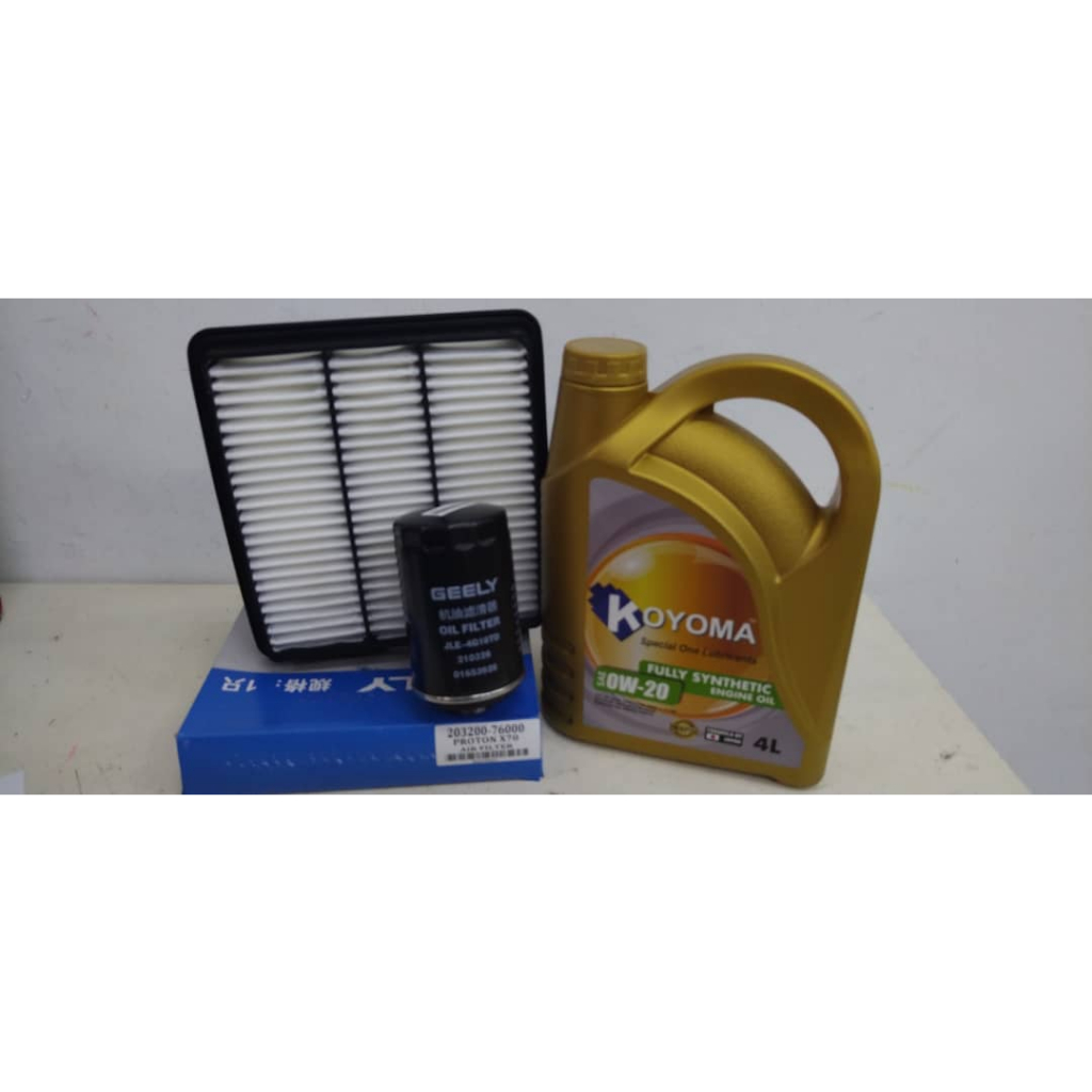 PROTON X70 OIL FILTER + AIR FILTER + KOYOMA 0W20 FULLY SYNTHETIC ENGINE ...