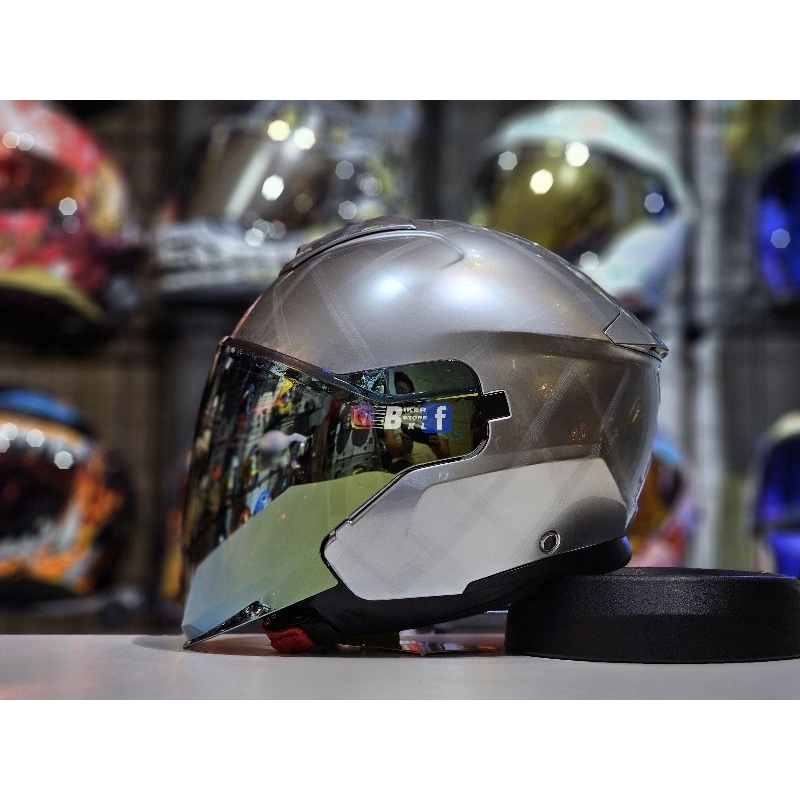 Original GSB G-268 Silver Chrome Open Face Helmet | Shopee Malaysia