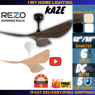 REZO KAZE Alpha Haru Ceiling Fan 56“ 52" 40” 38" DC Motor 3 blade ...
