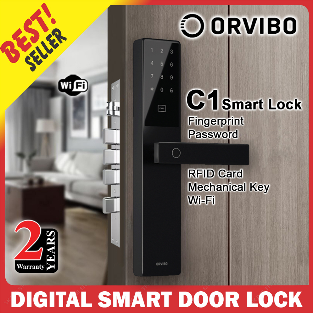 ORVIBO C1 WIFI SMART LOCK ( Fingerprint, PIN Code, Card, Key, Wi-Fi ...