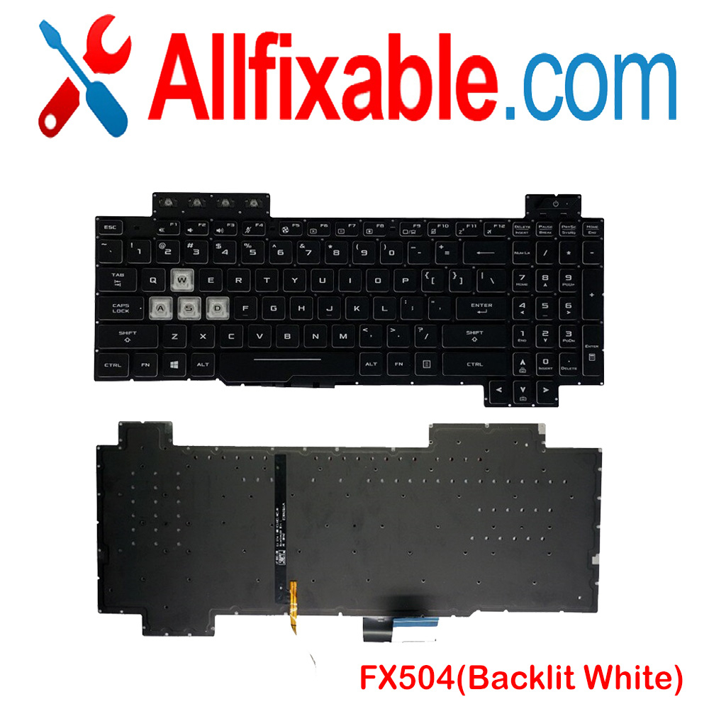 Asus TUF Gaming FX504 FX504GD FX504GE Backlit White Laptop Replacement ...