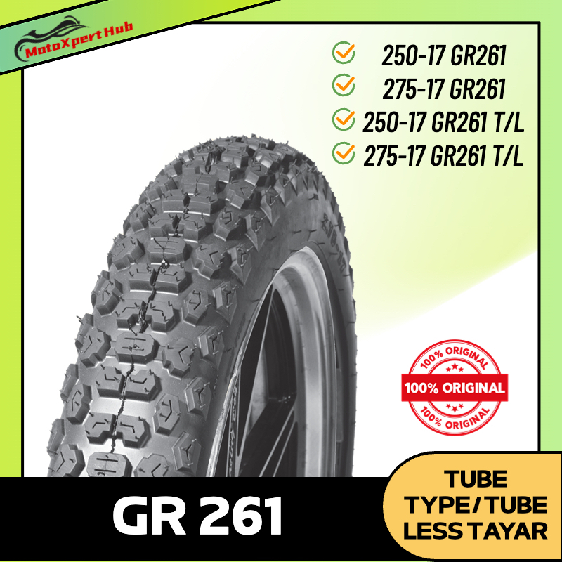 GRT Motorcycle Tubeless/Tubetype Tyre GR261 grt Motor Tube Type Tayar ...