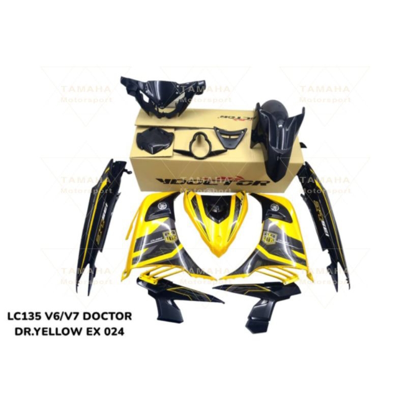 Yamaha Lc135 V4 V5 V6 V7 Malaysia version custom yellow black Cover set ...